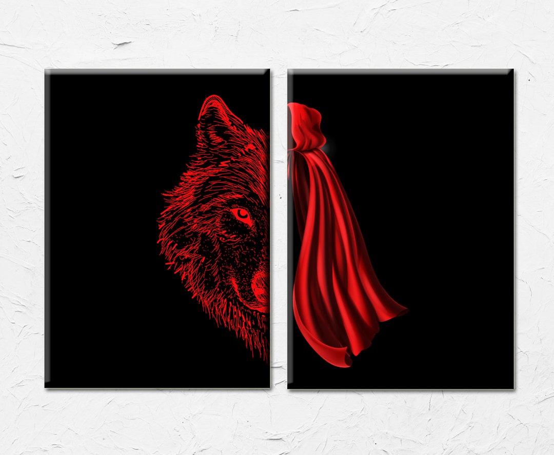 Print Set of 2 Little Red Riding Hood Print, Red Riding Hood ...