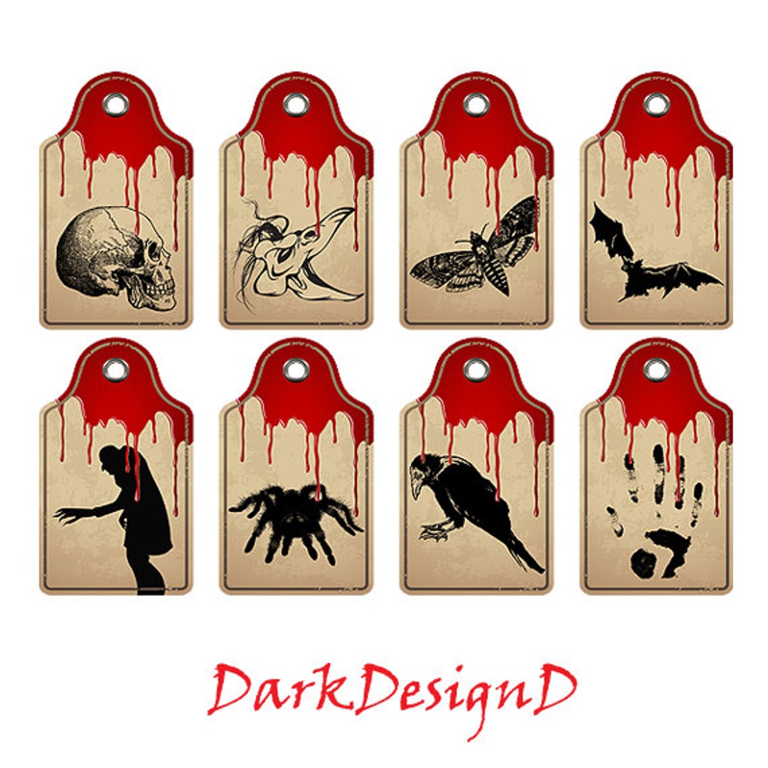 Digital Tags Horror Gothic– INSTANT DOWNLOAD, Image Graphic Gothic Clip ...