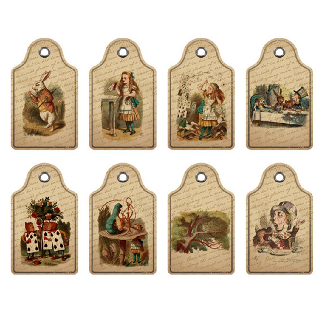 Digital Tags Alice in Wonderland– INSTANT DOWNLOAD, Image Graphic ...