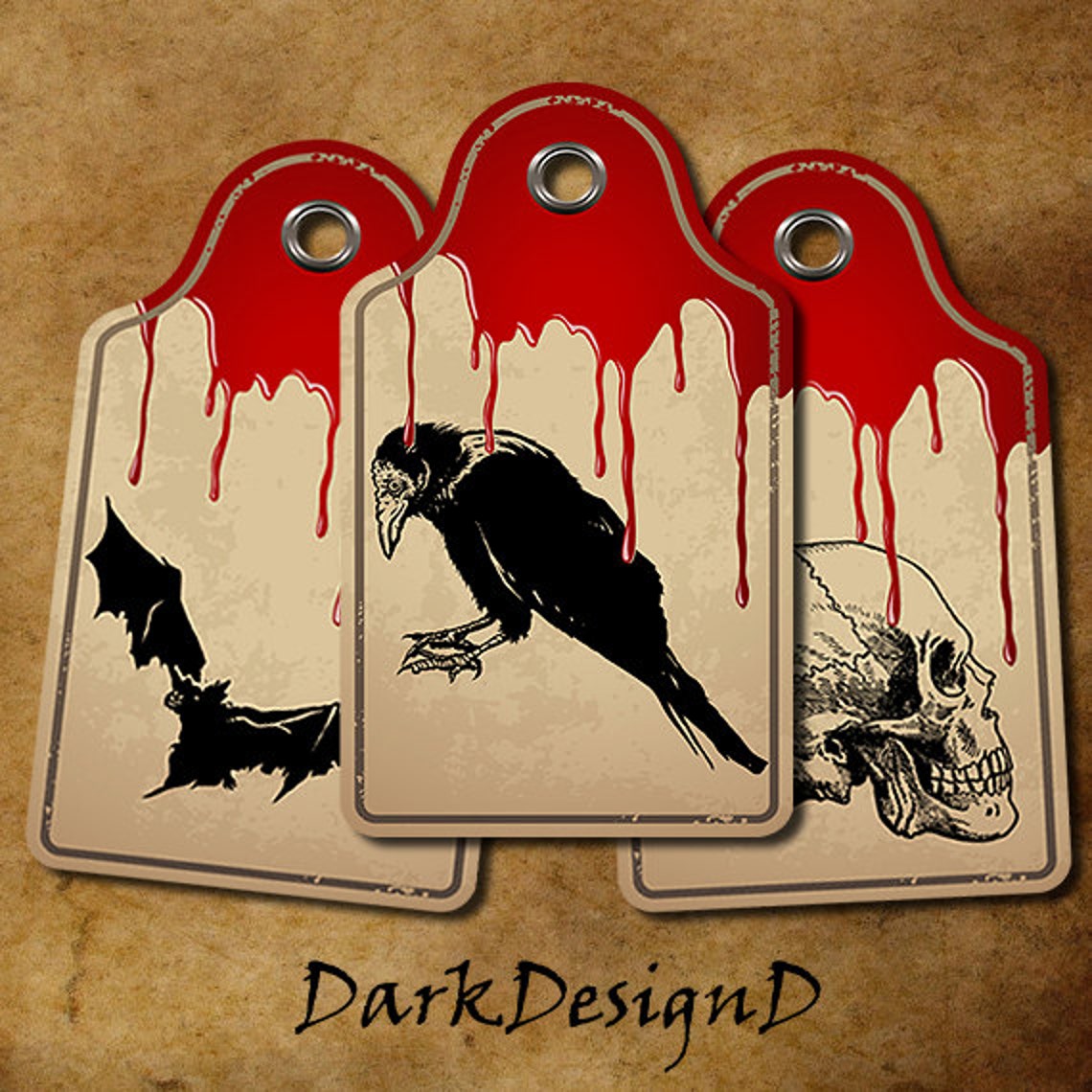 Digital Tags Horror Gothic– INSTANT DOWNLOAD, Image Graphic Gothic Clip ...