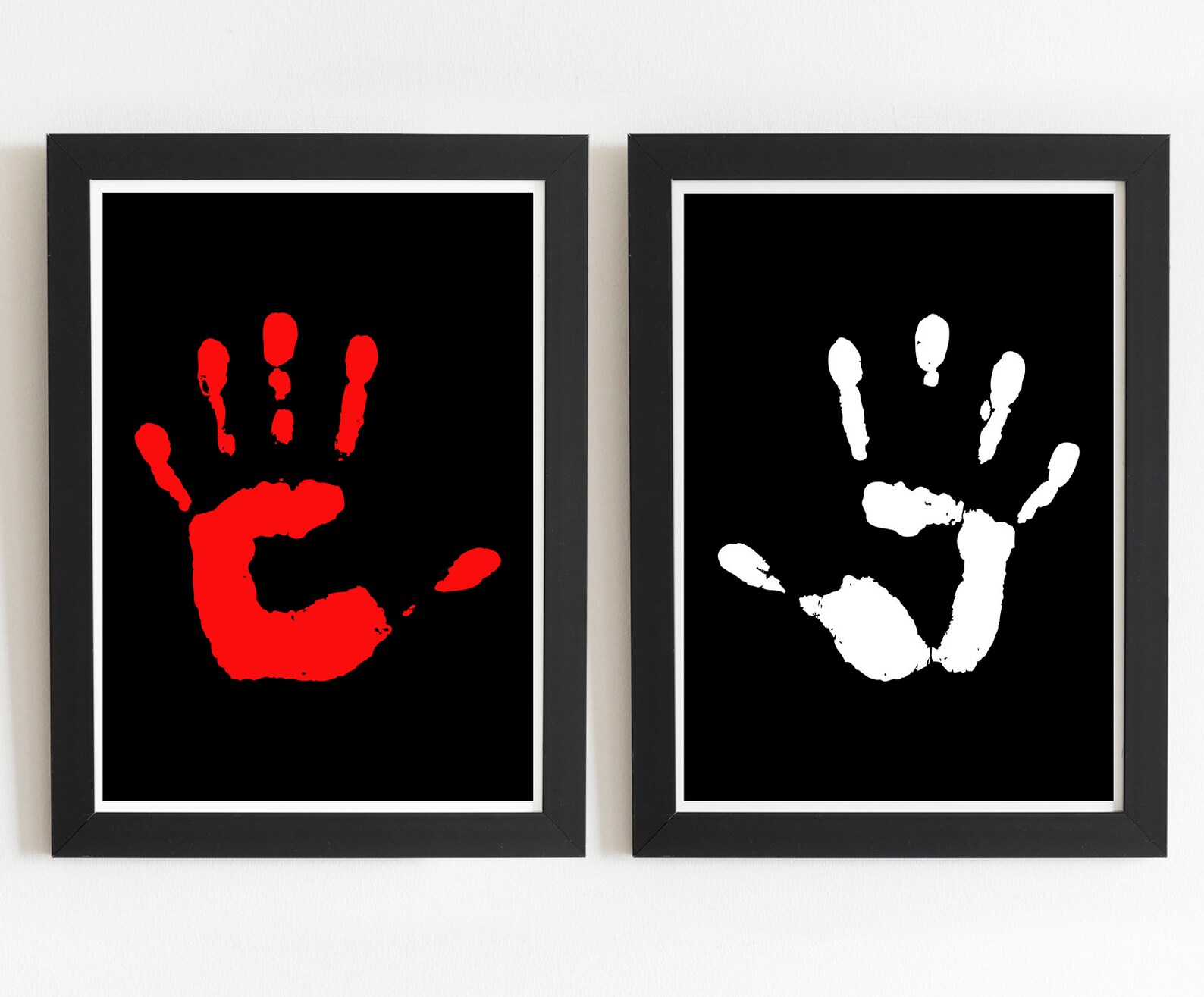 Print Set of 2 Hand Print, Hand Illustration, Hand Art, Hand Poster ...