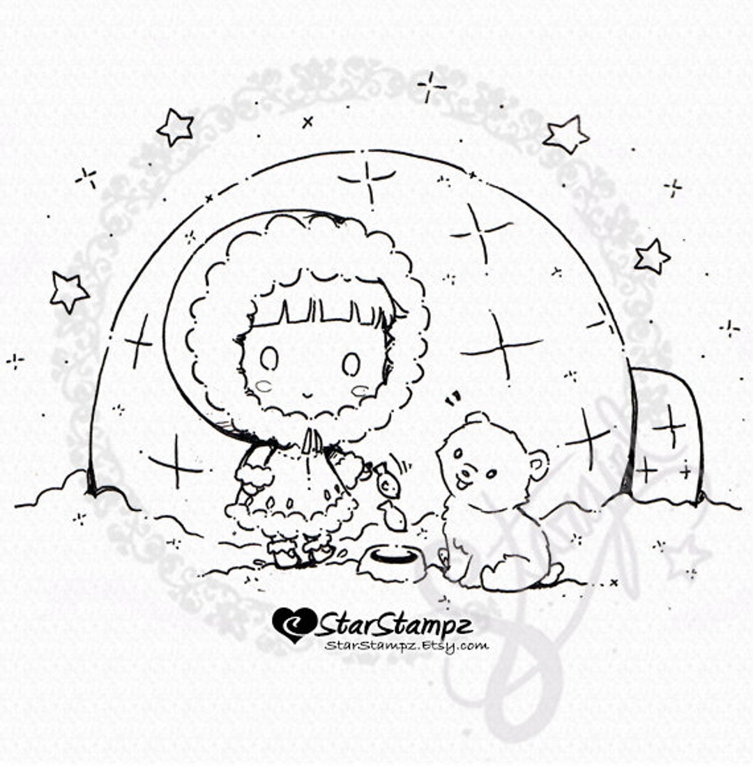 Polar Bear DIGITAL STAMP Instant Download - Etsy