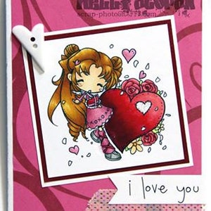 Cute Heart Valentines DIGITAL STAMP Instant Download - Etsy