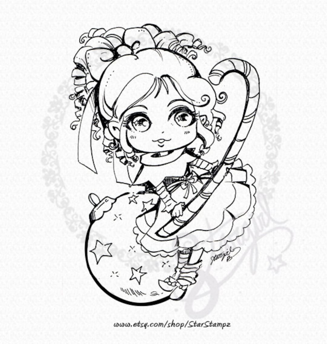 Christmas Elf Ornament - DIGITAL STAMP Instant Download - Etsy