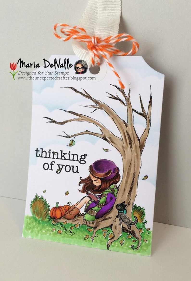 Autumn Fall Girl Reading DIGITAL STAMP Instant Download - Etsy UK