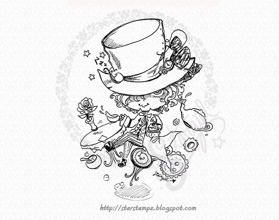 Mad Hatter Chibi DIGITAL STAMP Instant Download - Etsy