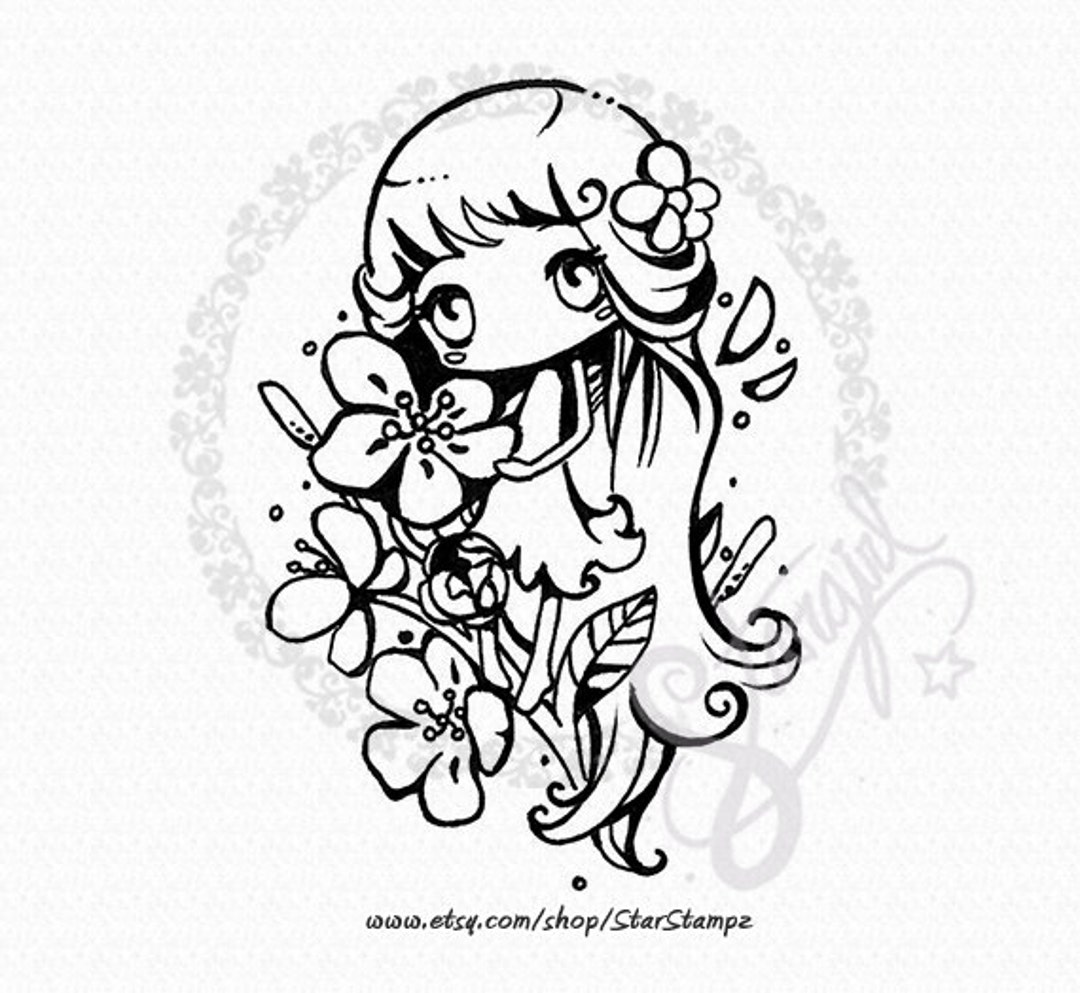 Spring Flower DIGITAL STAMP Instant Download - Etsy