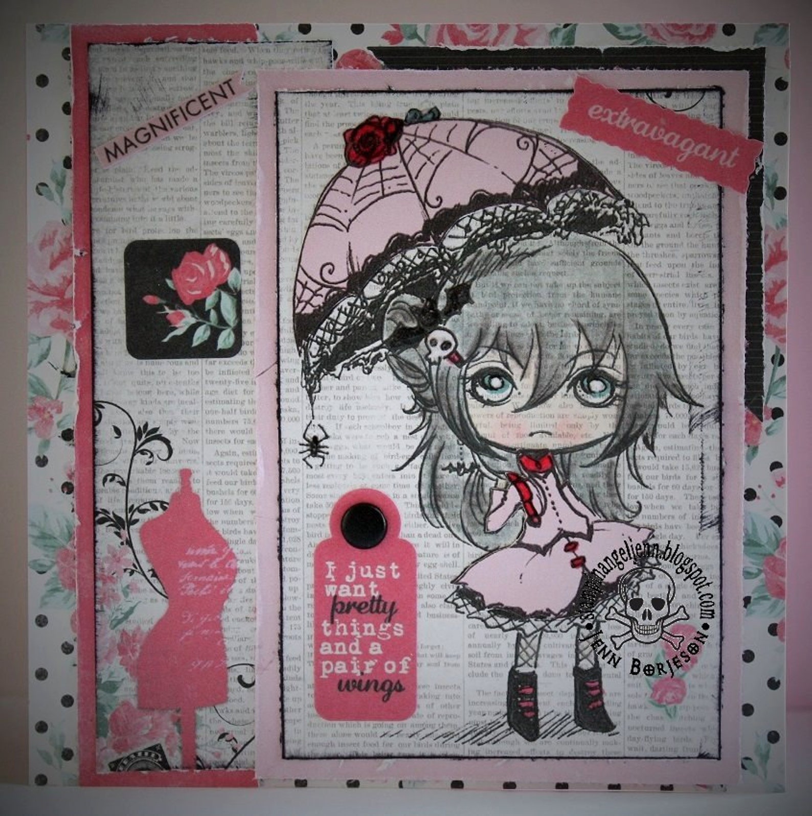 Goth Girl - DIGITAL STAMP Instant Download for Cards & Crafts - Etsy