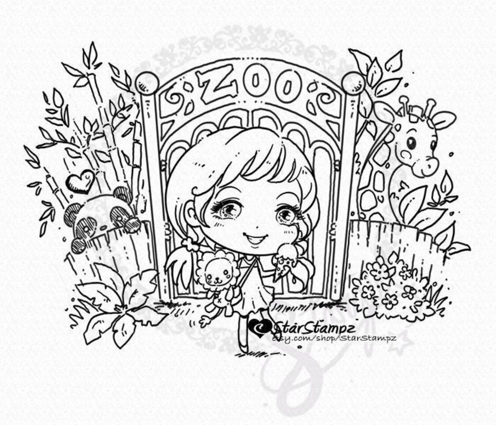 The Zoo DIGITAL STAMP Instant Download - Etsy