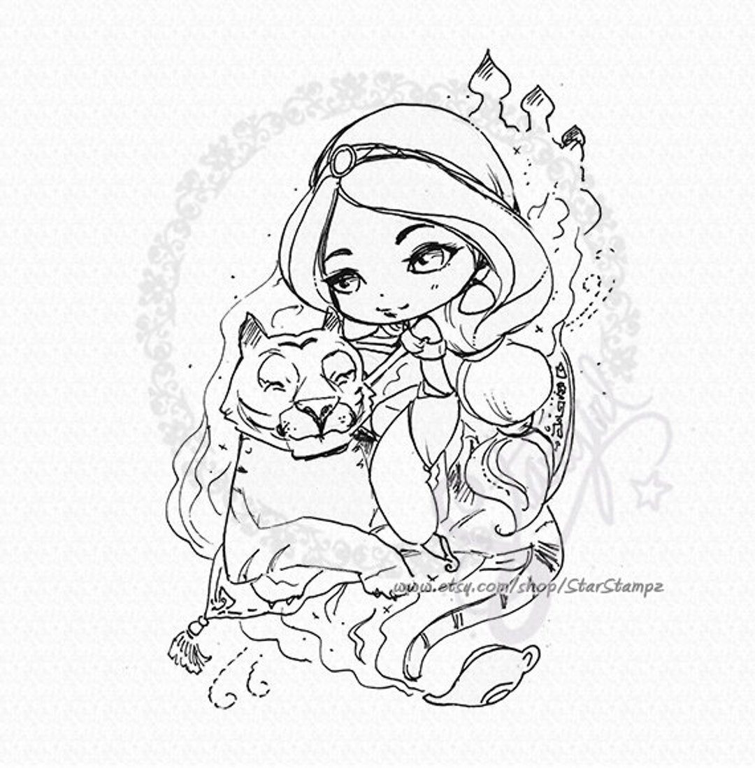 Arabian Princess Chibi DIGITAL STAMP Instant Download - Etsy