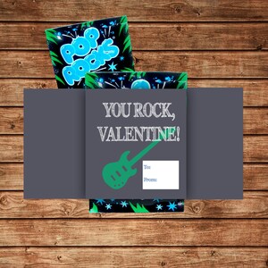 You Rock Valentine Card Pop Rocks Wrap INSTANT DOWNLOAD Valentine's Day ...