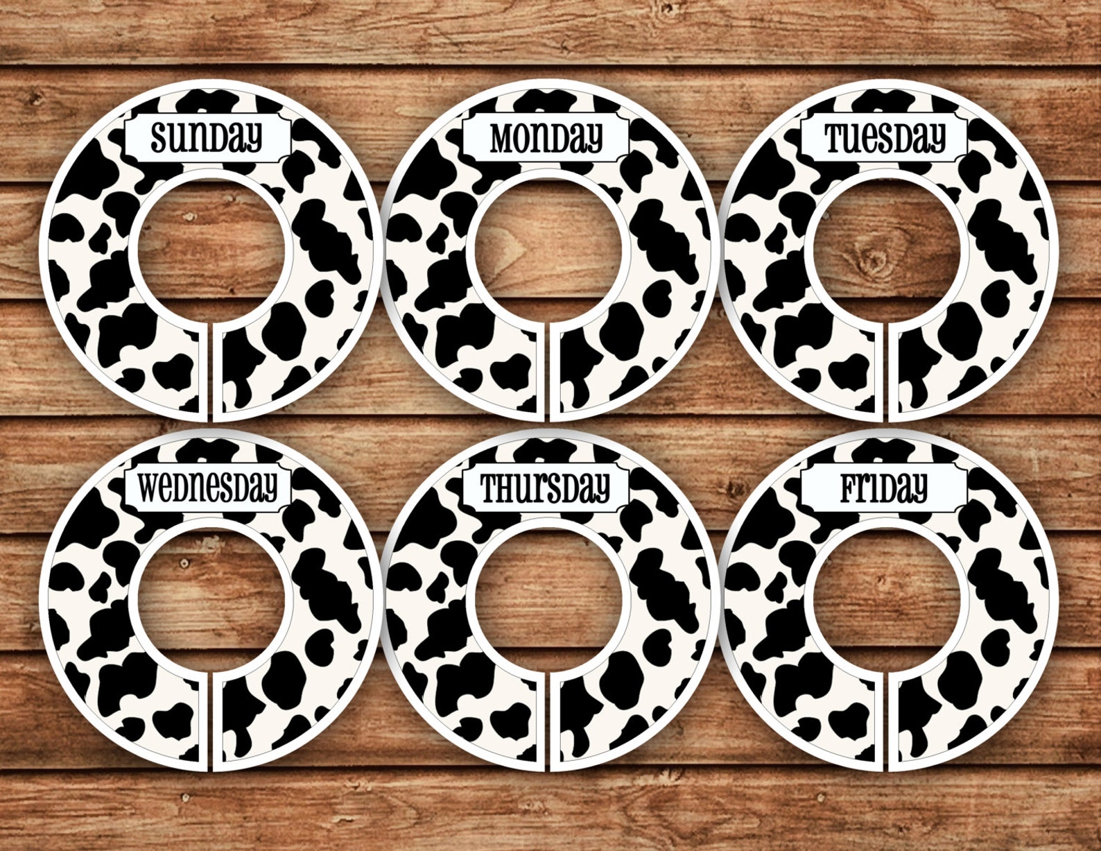 6 Custom Baby Closet Dividers | Cow Print Black and White | 015 - Etsy