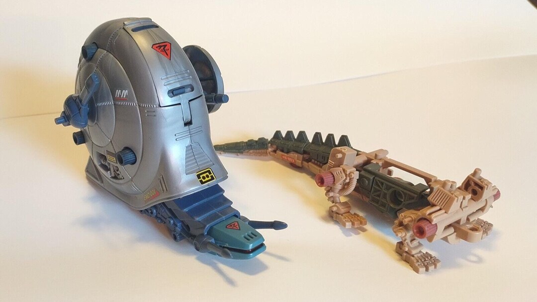 Tomy Zoids Robostrux Rare 1980s BLUE & SILVER Slithor PLUS Extra Chompz ...