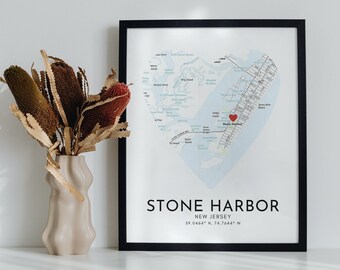 Map of Stone Harbor - Etsy