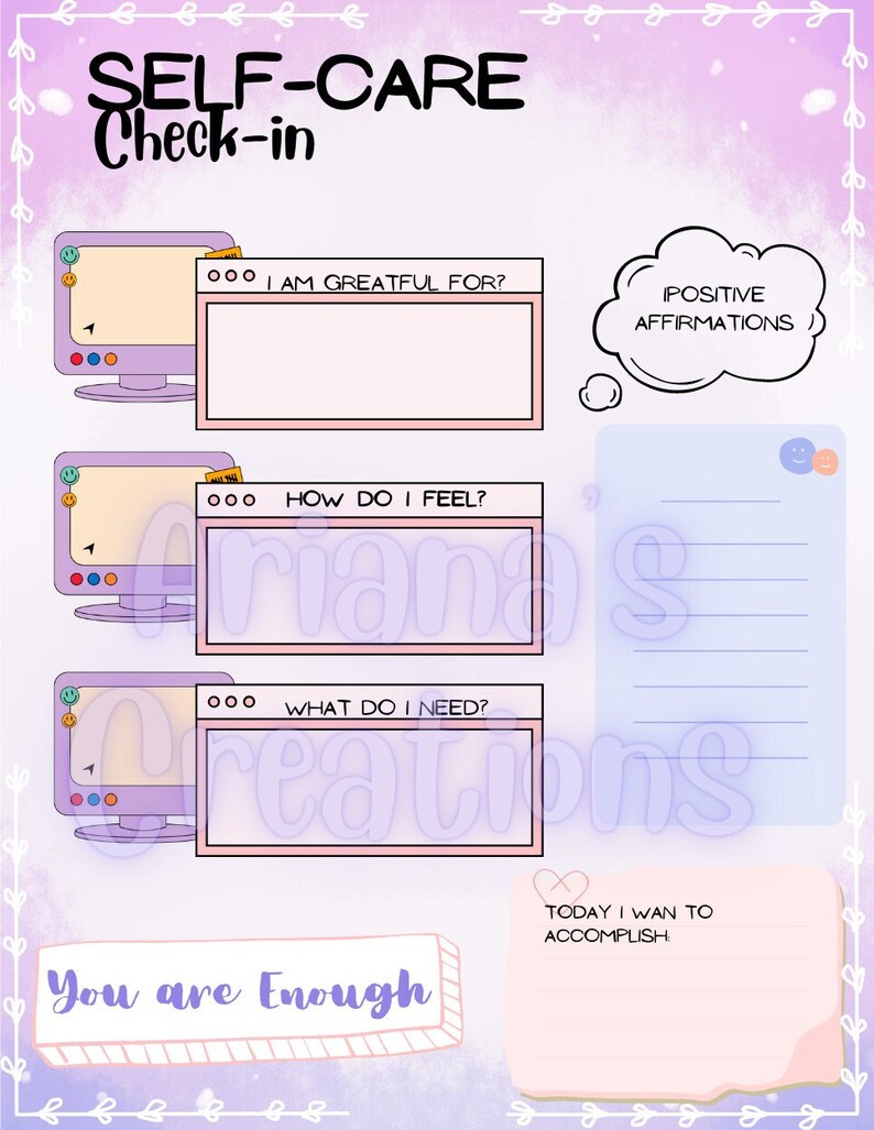 Self-care Check-in - Etsy