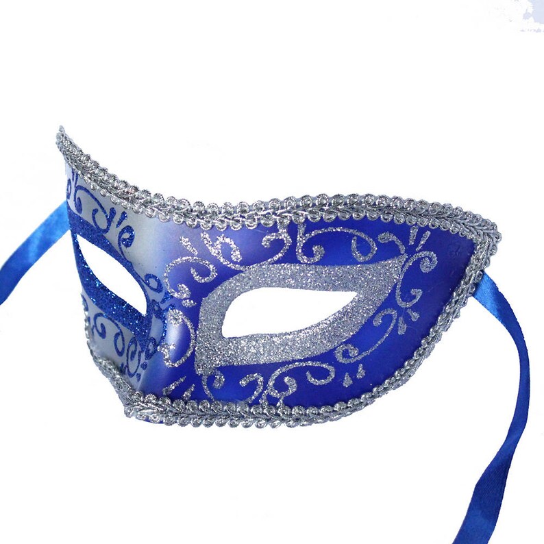 Blue Venetian Mask Masquerade Ball Prom Party Mardi Gras Halloween ...