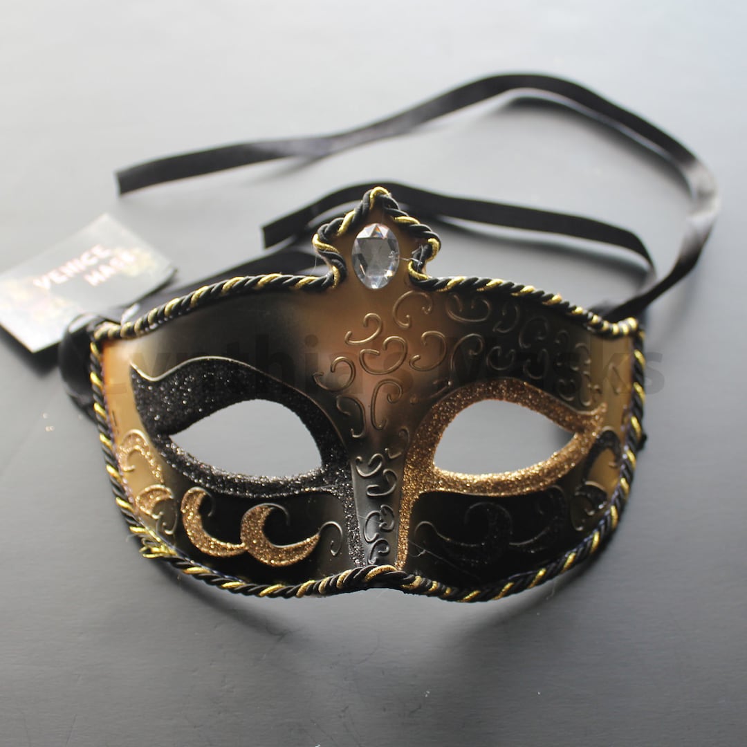 Black Pvc Venetian Masquerade Mask for Wedding Dancing Parties Home ...