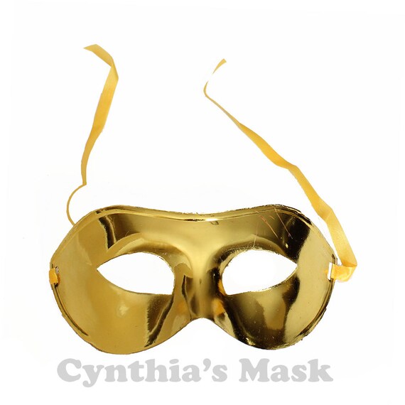 Gold Venetian Plastic Metallic Costume Masquerade Mask Ball | Etsy