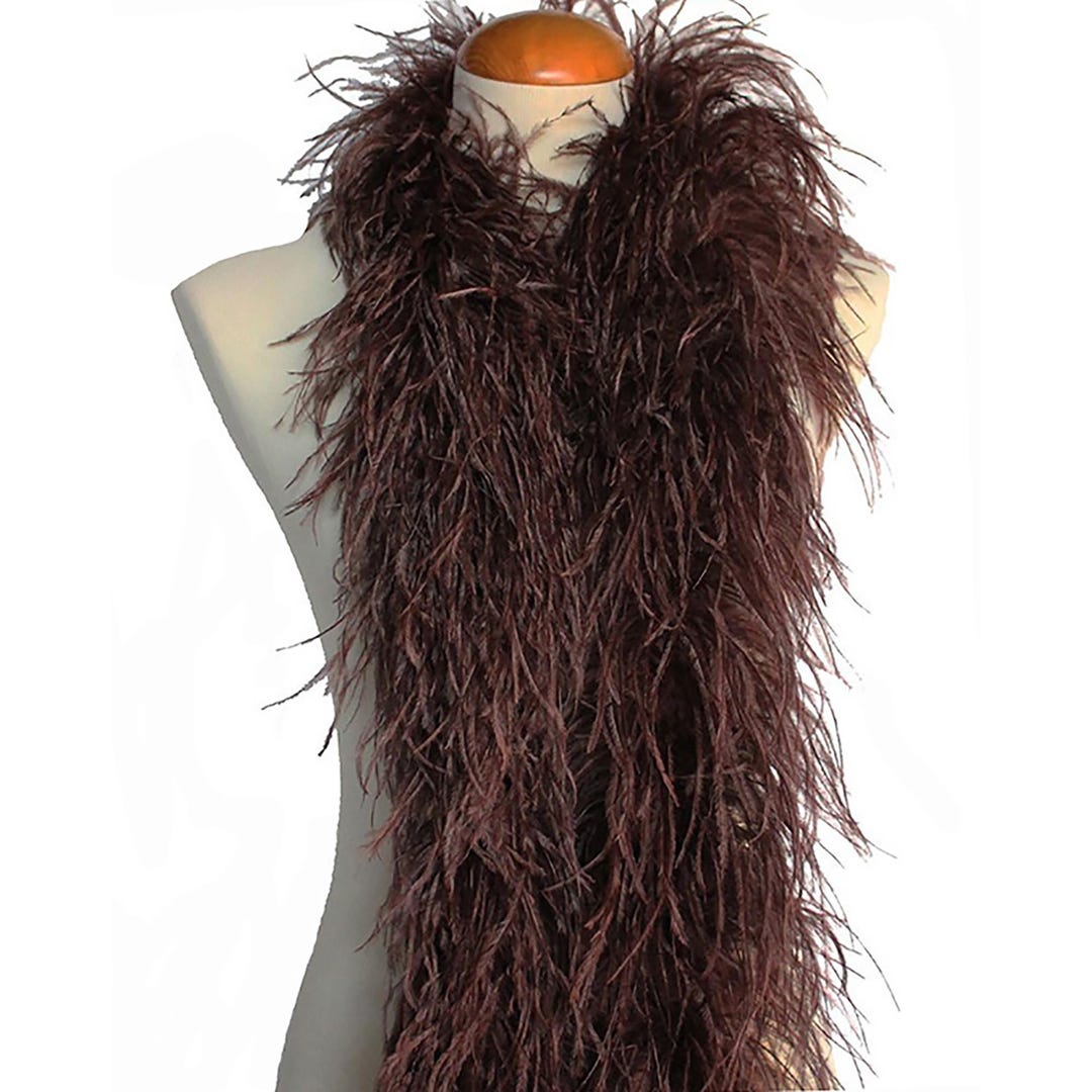 4 Ply Chocolate Brown Ostrich Feather Boa Boas Scarf Prom Halloween ...