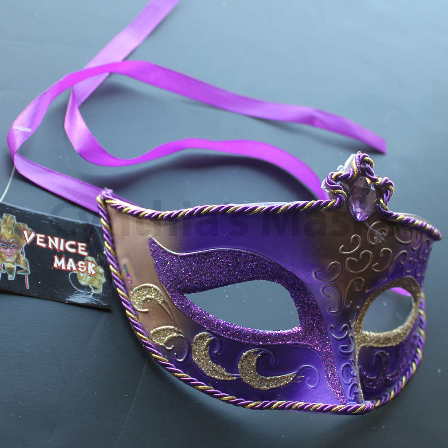 Regal Purple Pvc Venetian Masquerade Mask for Wedding Dancing - Etsy