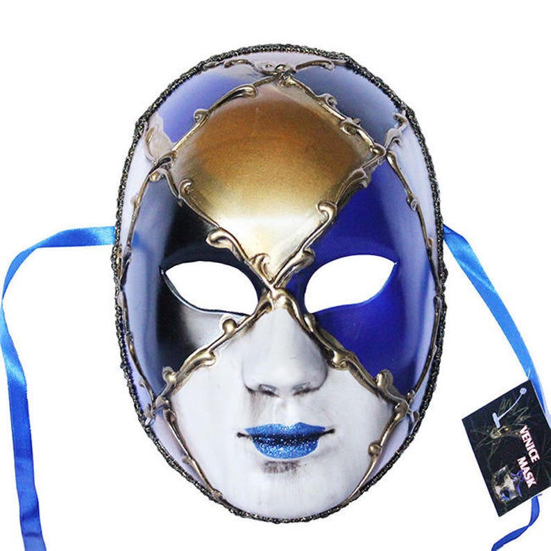 Venetian Full Face Mask Masquerade Ball Prom Party Mardi Gras Halloween ...