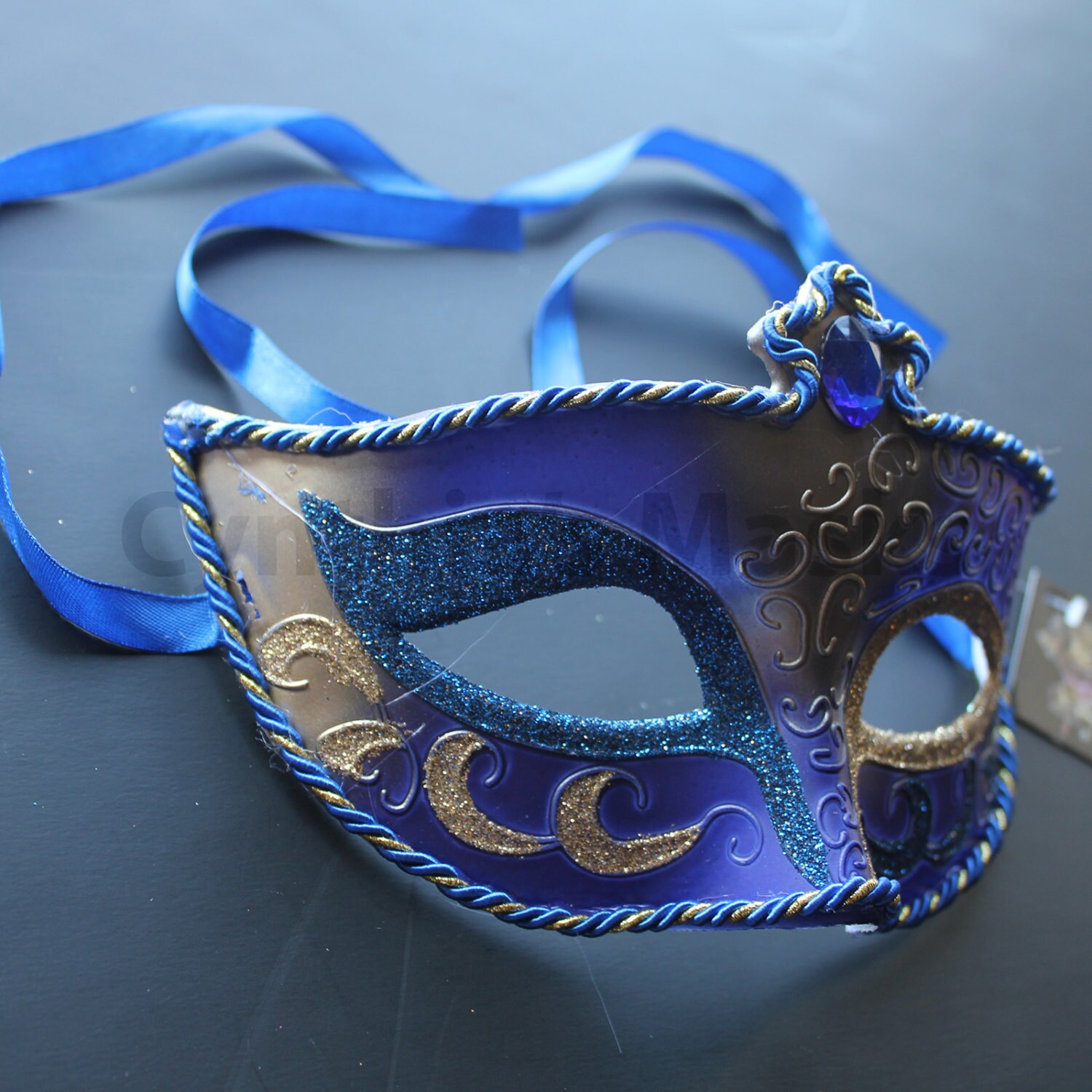 Royal Blue Pvc Venetian Masquerade Mask for Wedding Dancing - Etsy