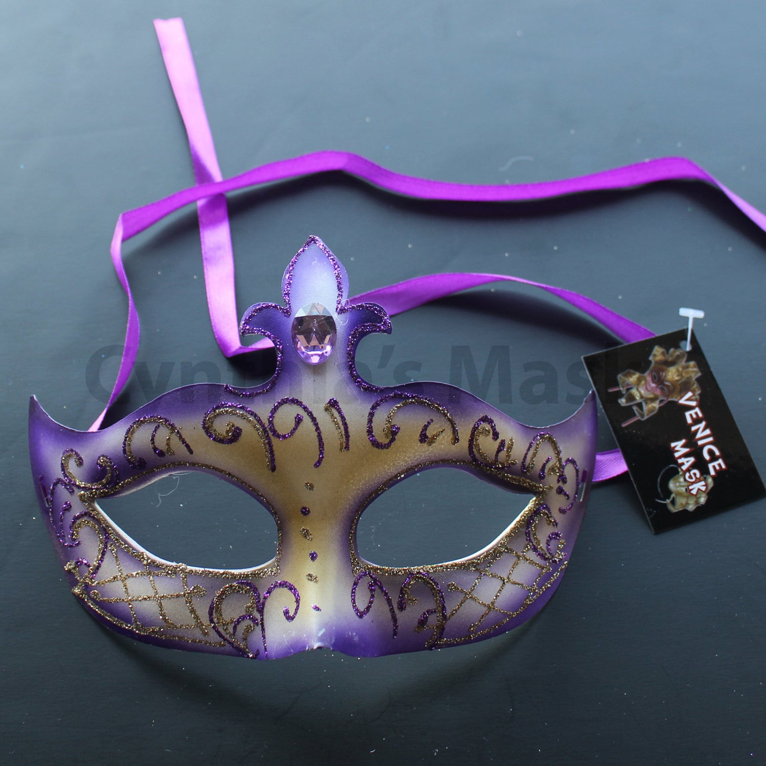 Regal Purple Pretty Princess Venetian Masquerade Mask for Dancing ...
