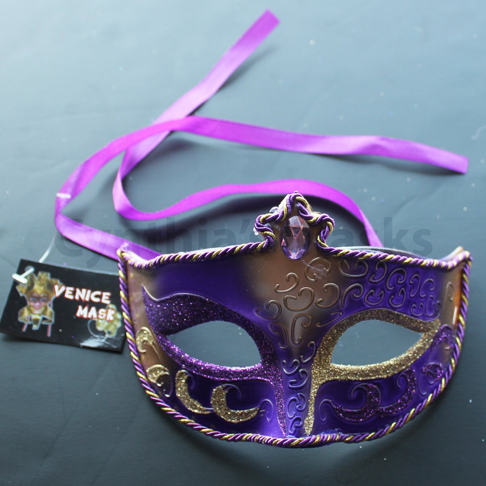 Regal Purple Pvc Venetian Masquerade Mask for Wedding Dancing - Etsy