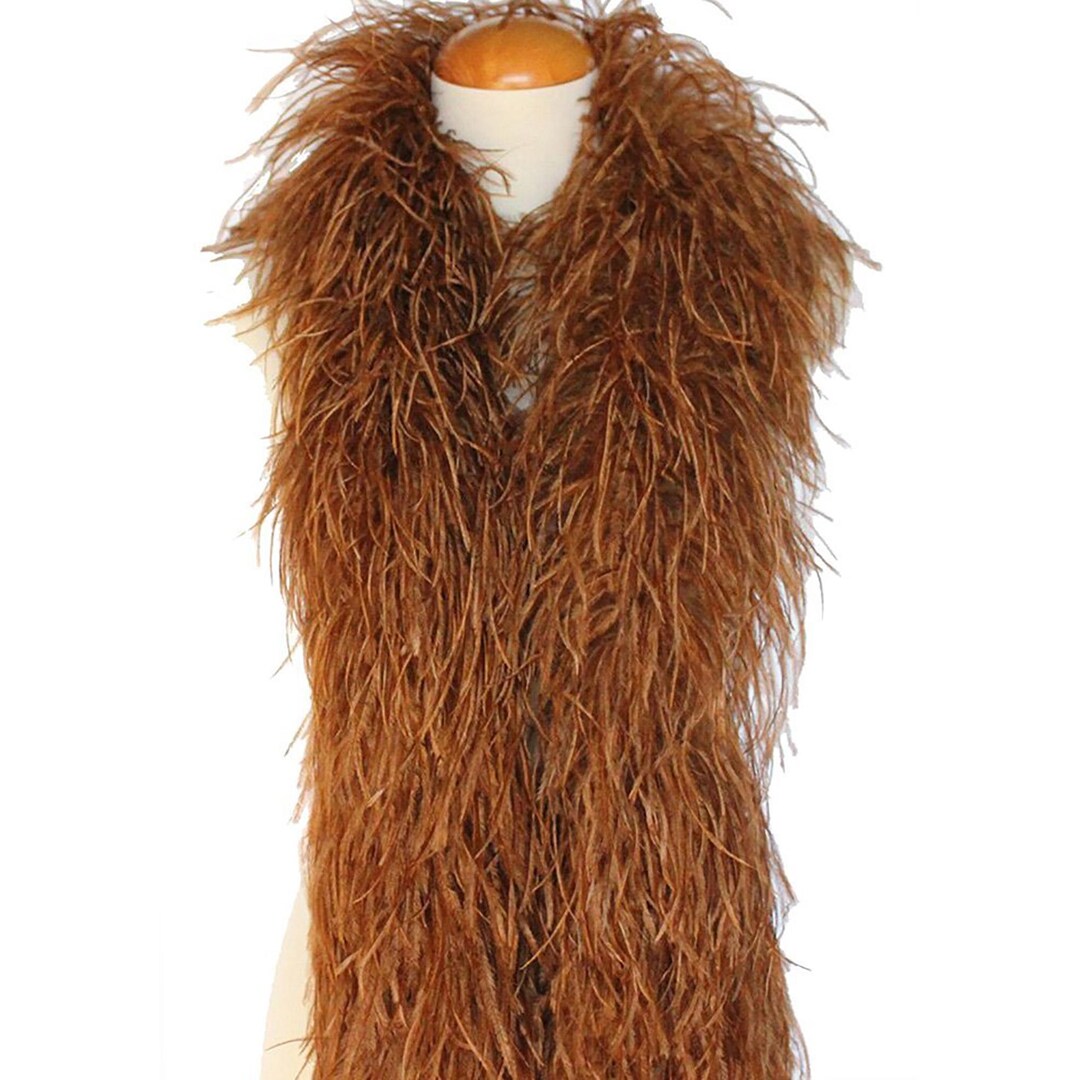 4 Ply Soft Brown Ostrich Feather Boa Boas Scarf Prom Halloween Costumes ...