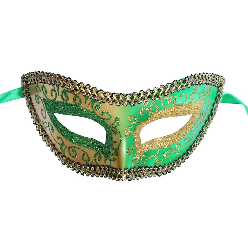 Green Venetian Mask Masquerade Ball Prom Party Mardi Gras Halloween ...