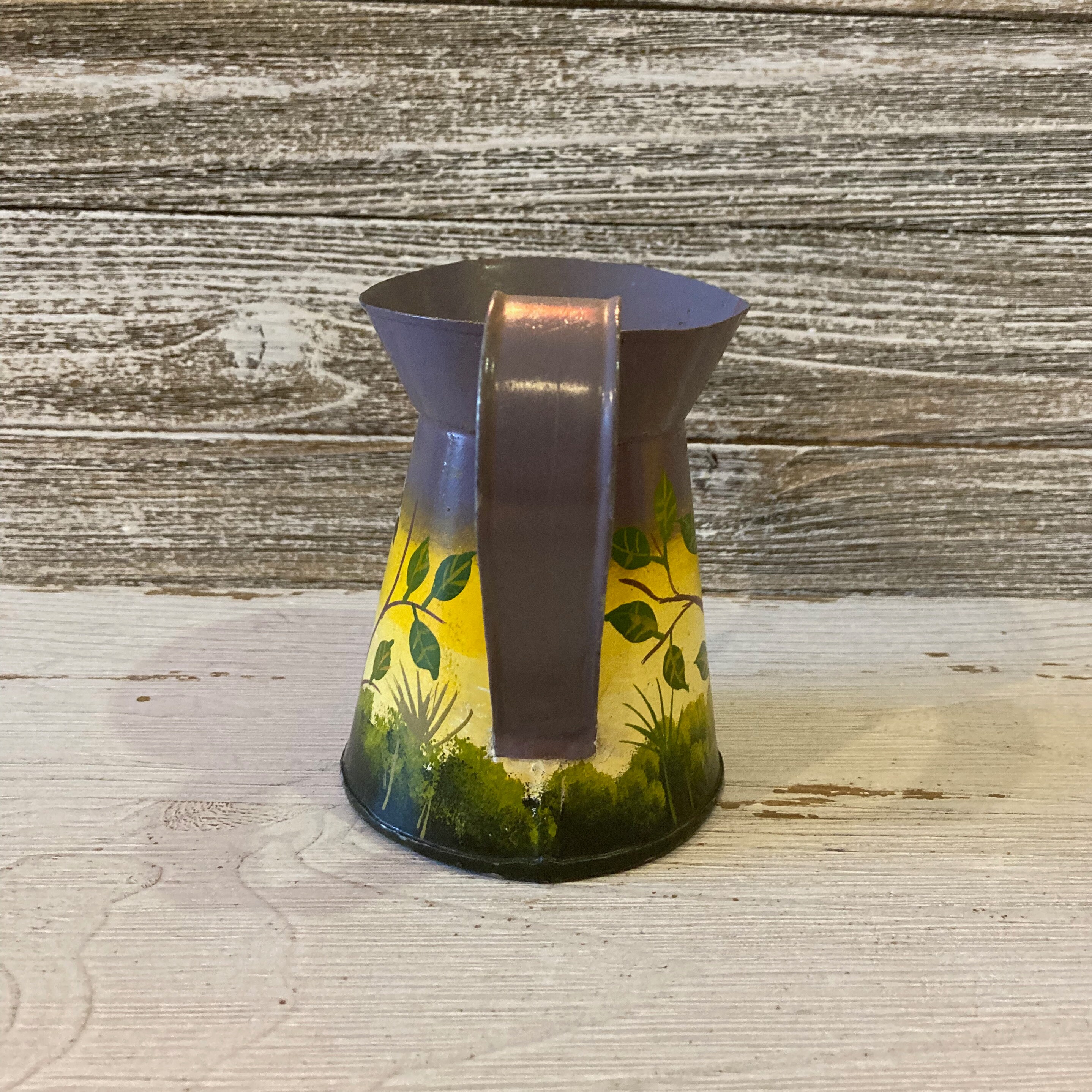 Hand Painted Tin Pitcher, Racoon Tin, Racoon Art, Small Metal Pitcher ...