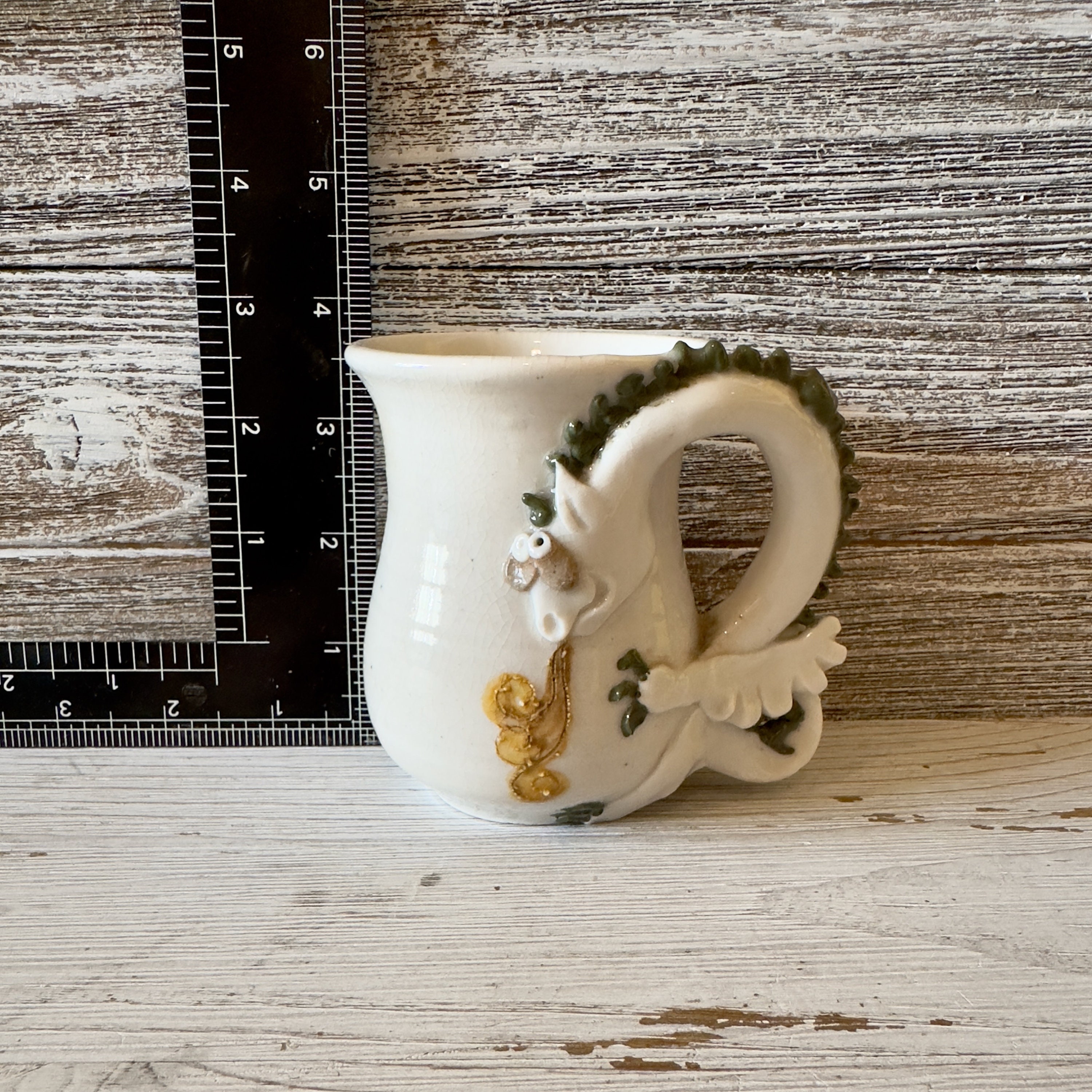 Ceramic Dragon Mug, Handmade Pottery, White Mug With Dragon Shape ...