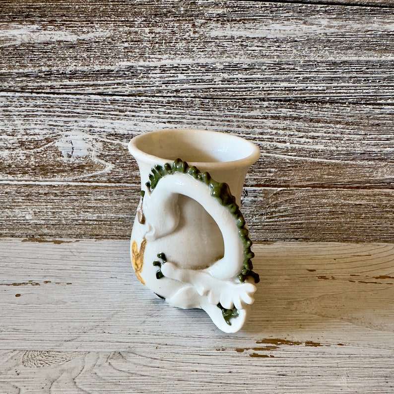 Ceramic Dragon Mug, Handmade Pottery, White Mug With Dragon Shape ...