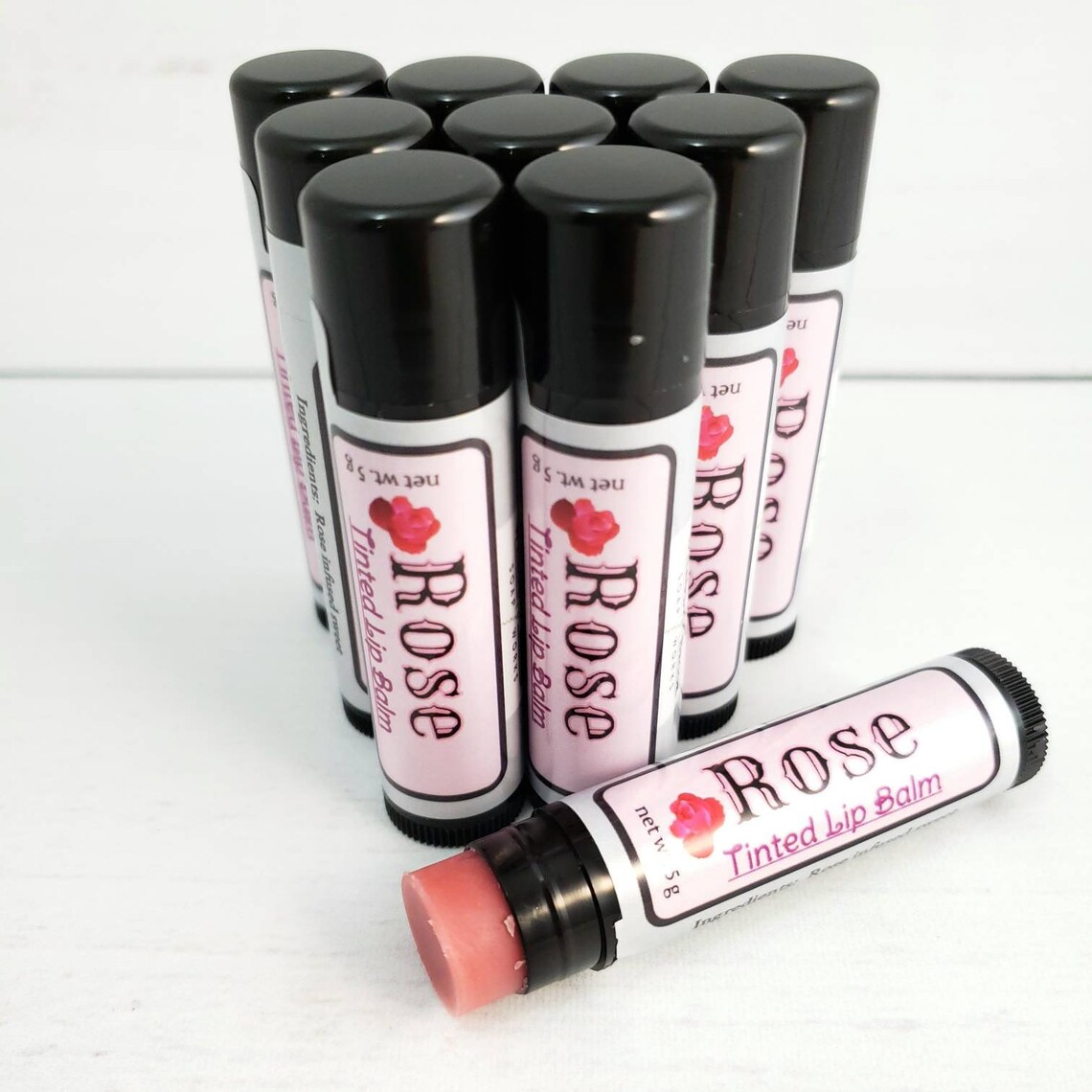 Rose Lip Balm, Handmade Chapstick - Etsy