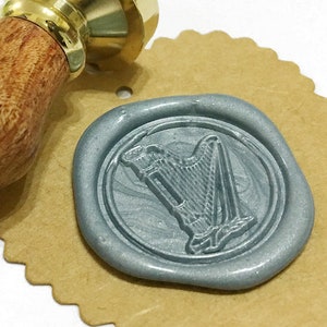 HARP MUSIC INSTRUMENT Wax Seal Stamp / Wedding Invitation / Birthday ...