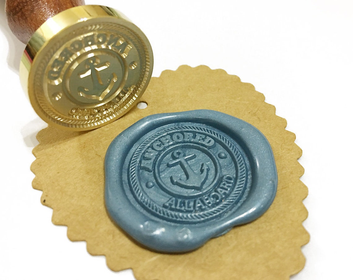 ANCHOR ALL ABOARD Wax Seal Stamp / Nautical Wedding / Party - Etsy