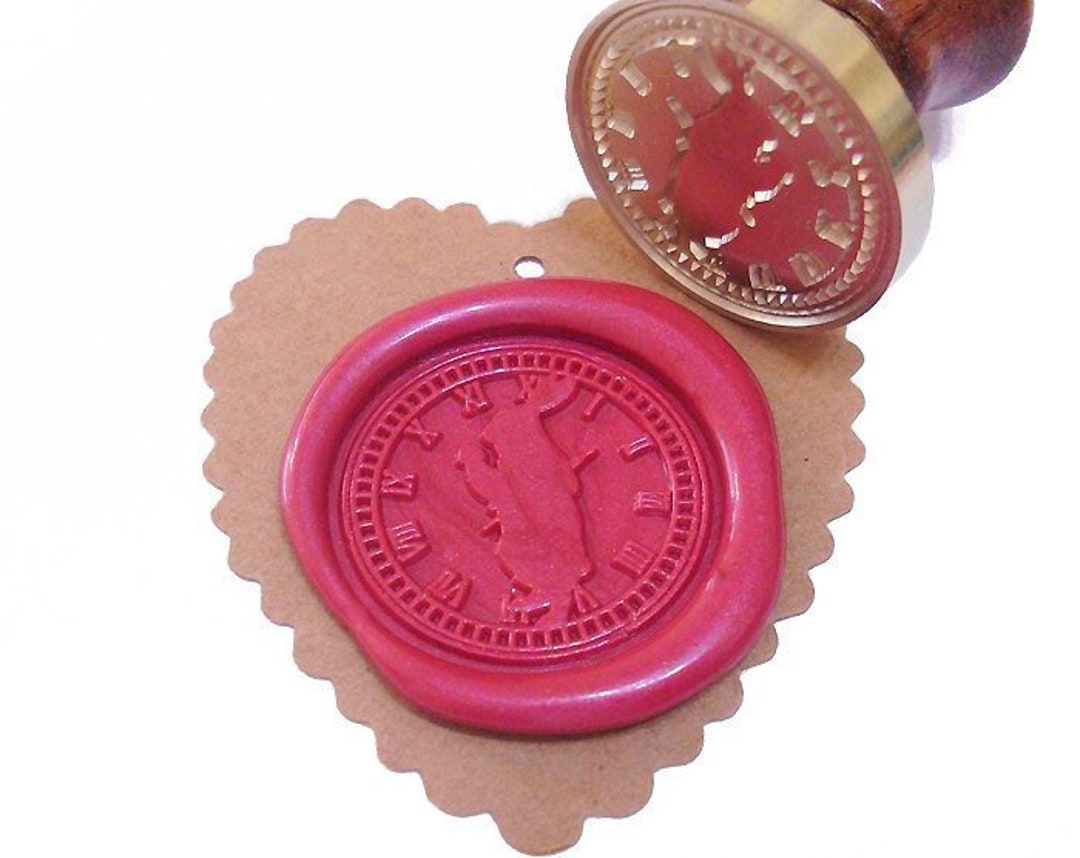 Alice in Wonderland Wax Seal Stamp: Mr. White Rabbit & Clock - Etsy