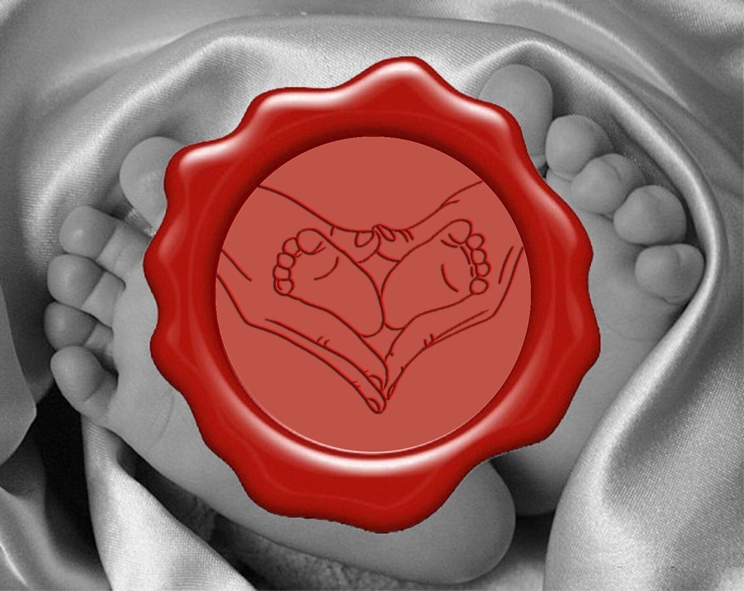 BABY FOOT Wax Seal Stamp / Baby Foot in Hands / Baby Shower / Party ...