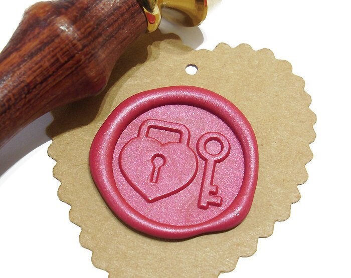 Heart Lock & Key Wax Seal Stamp: Wedding Invitation, Gift Box - Etsy