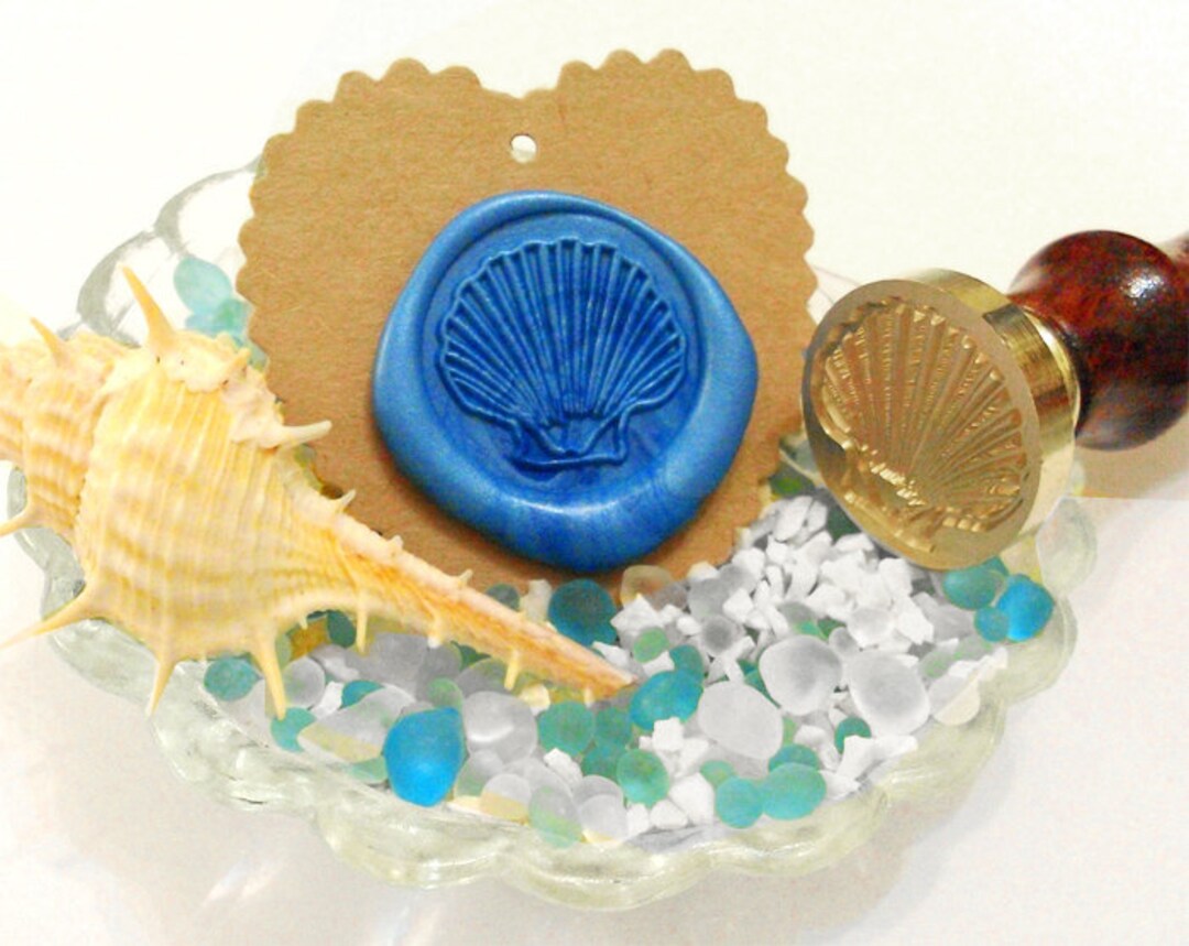 SCALLOP SEA SHELL Wax Seal Stamp / Wedding Invitation / Birthday Party ...