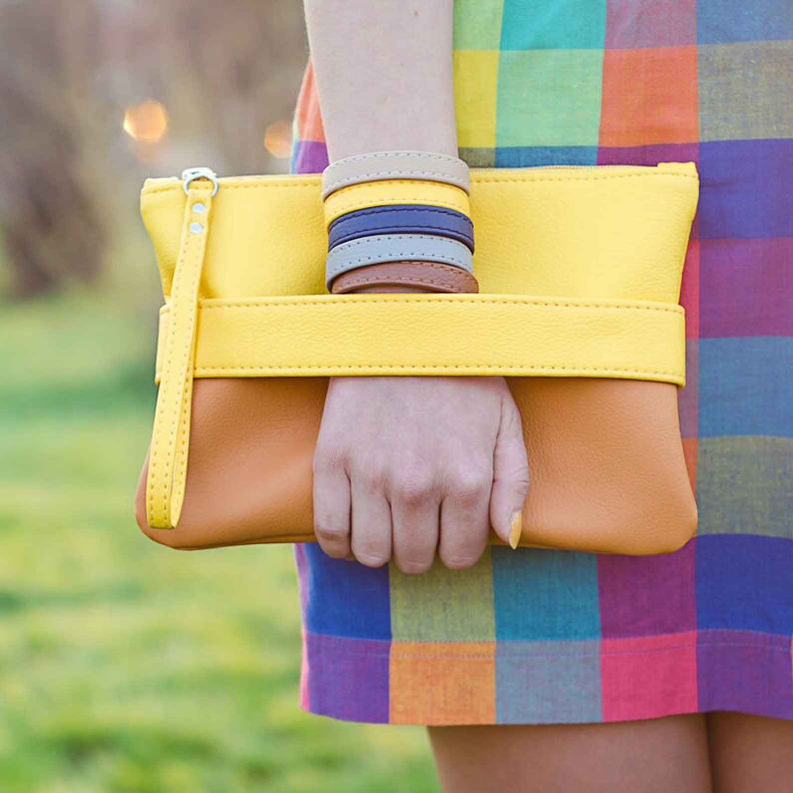 Orange Clutch Bag Yellow Crossbody Bag Women Vegan Leather - Etsy
