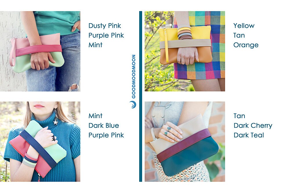 Custom color clutch purse Bridal clutch Vegan leather | Etsy