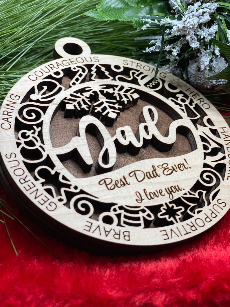 Ornament Custom Dad Father Family Name Year or Personalized Message ...