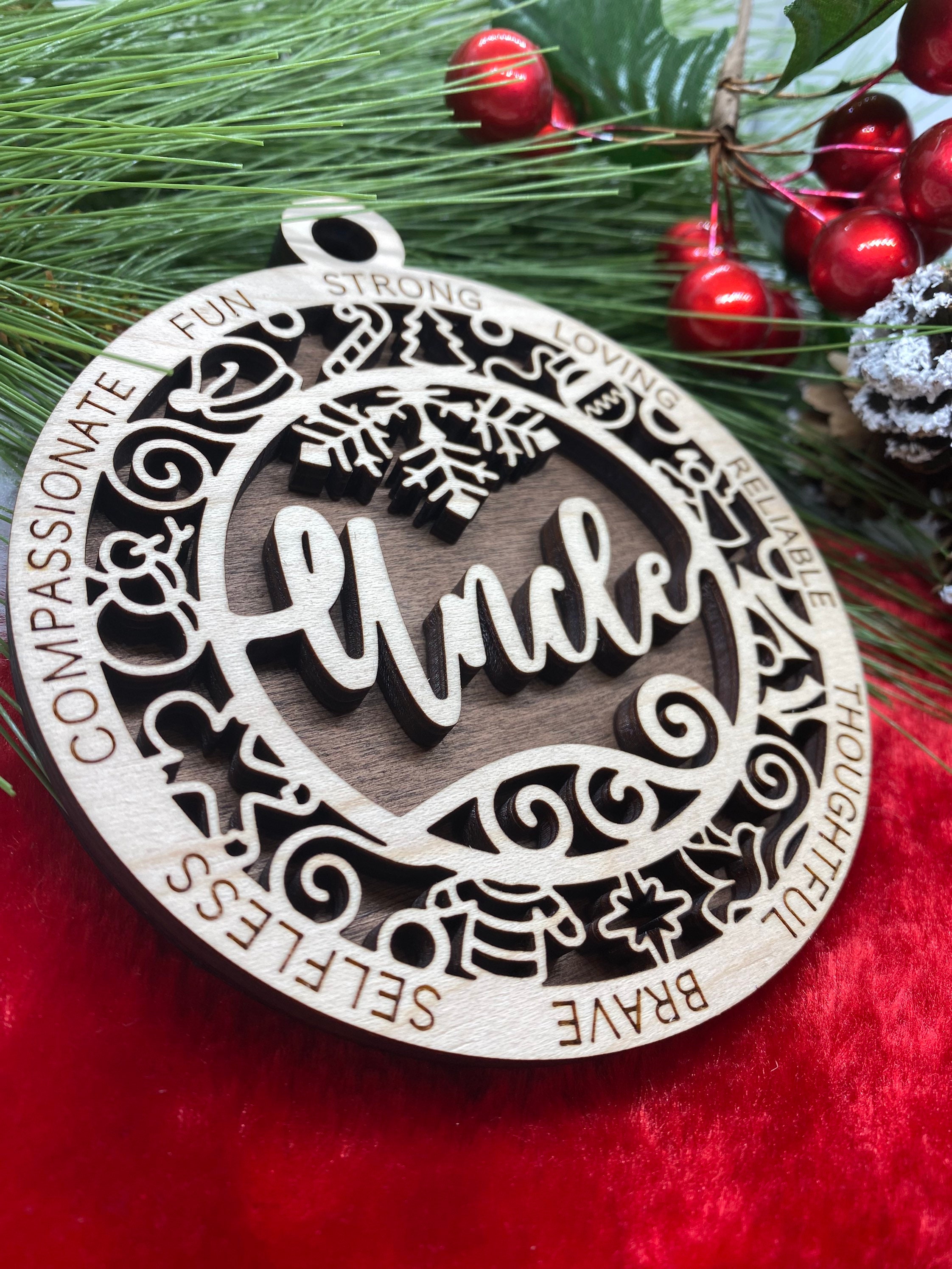 Ornament Uncle Tio Family Laser Cut Wood Christmas Gift - Etsy Singapore