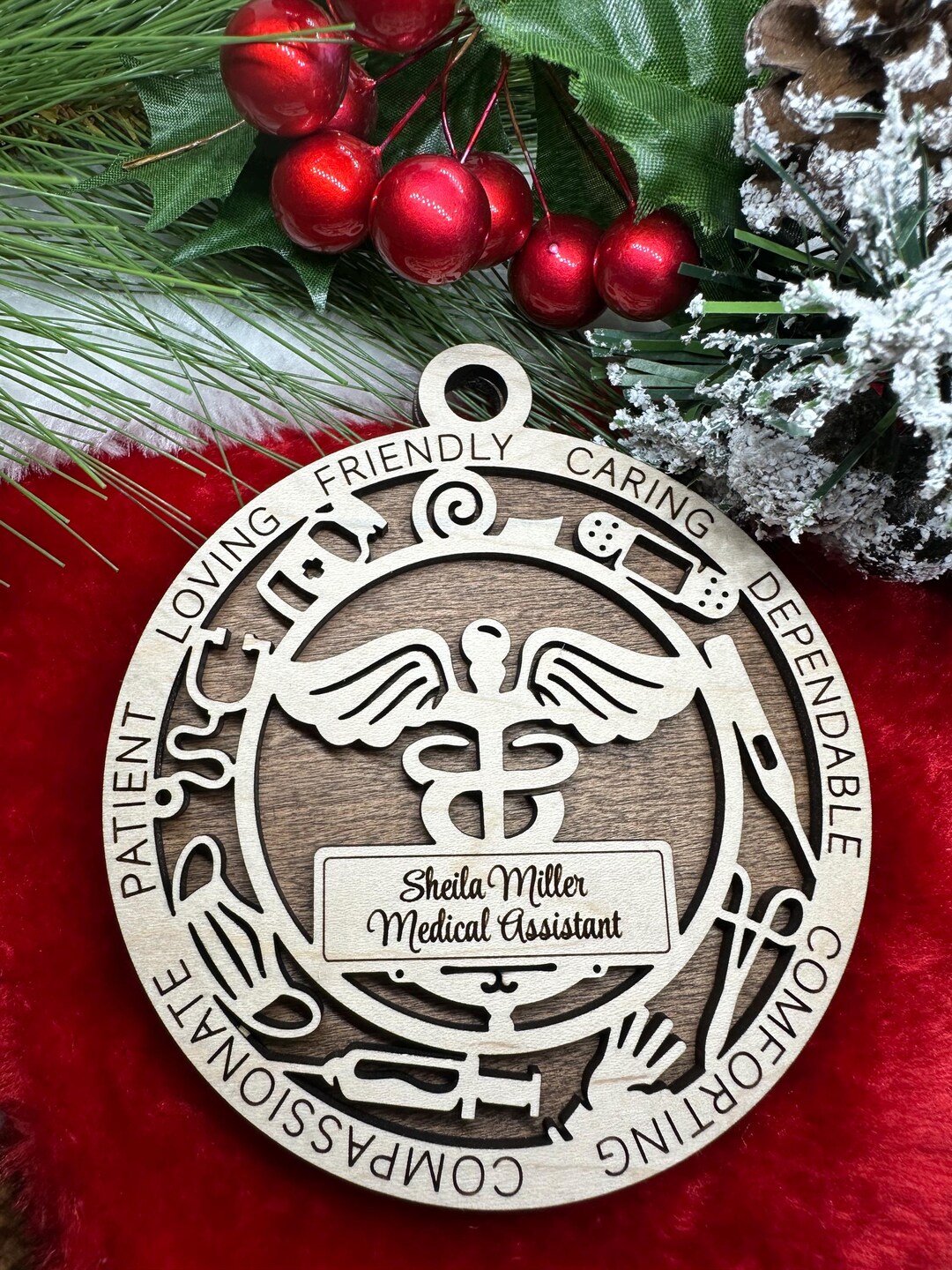 Ornament Custom Medical Symbol Doctor Dr RN Nurse Medical Staff Laser ...