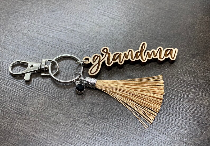 Wooden Engraved Laser Cut Keychain Grandma Grandmother Charm - Etsy Canada