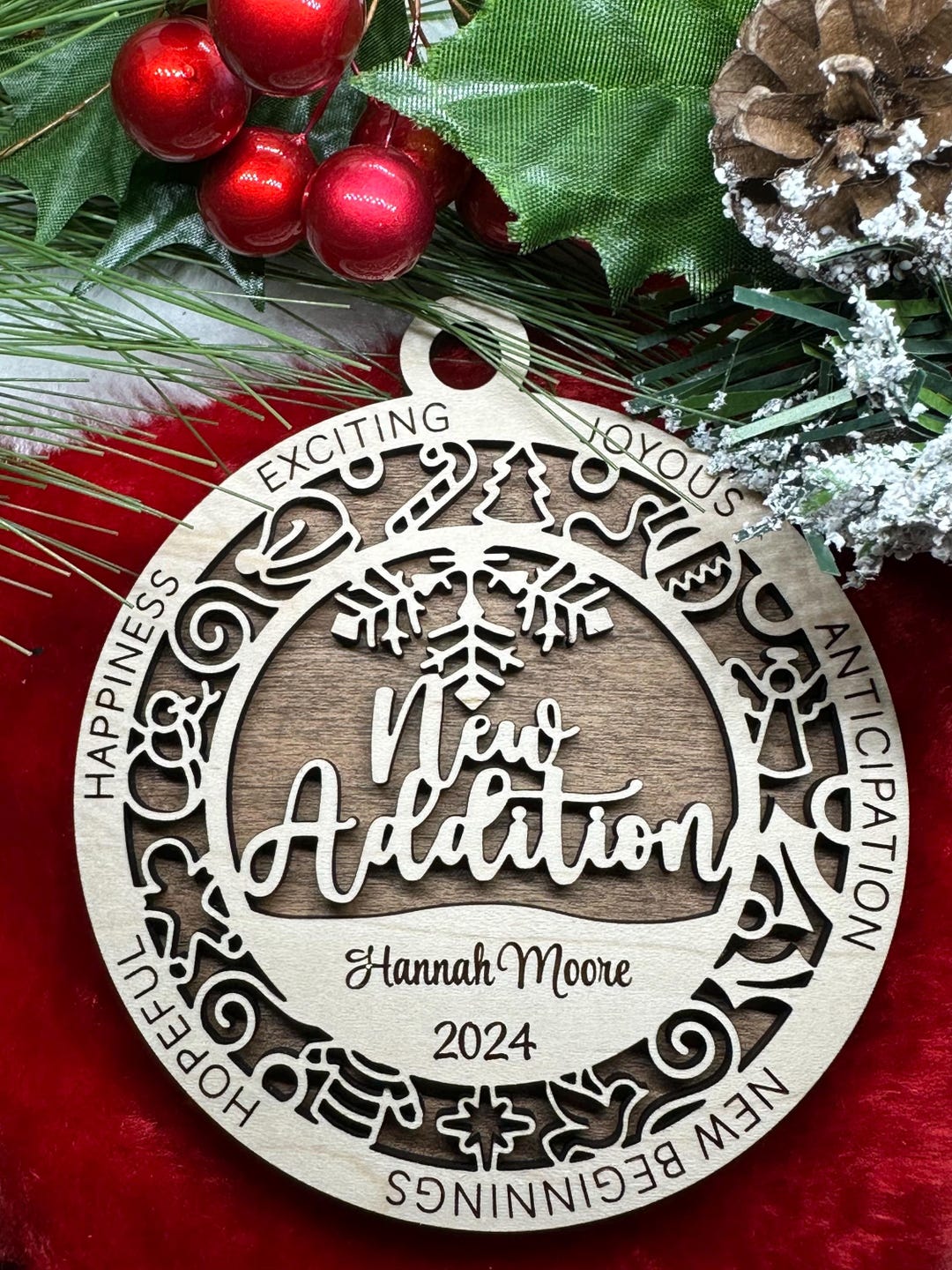 Ornament Custom New Addition Baby Pregnancy Name Year or Personalized ...