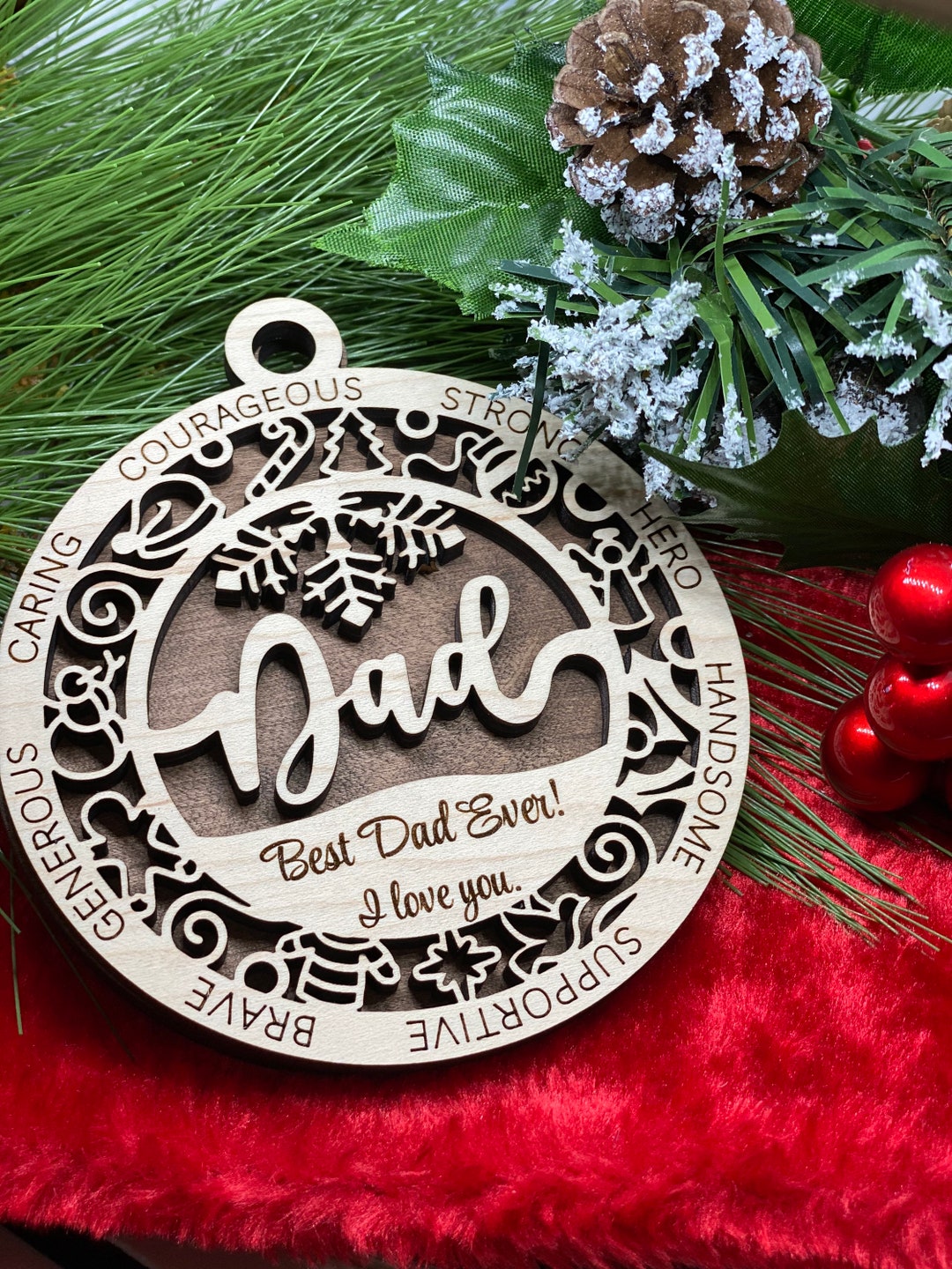 Ornament Custom Dad Father Family Name Year or Personalized Message ...
