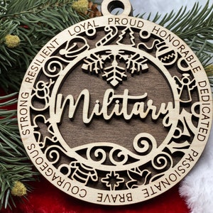 Ornament Military Services Laser Cut Wood Christmas Gift Holiday - Etsy