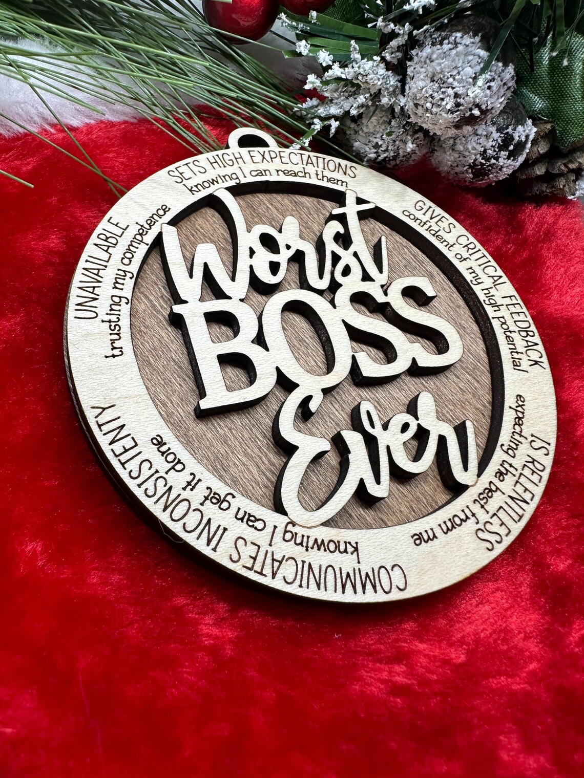 Ornament Worst Boss Ever Funny Sarcastic New Style Laser Cut Wood ...